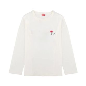 Kenzo Femme, Tops, Blanc, Taille: 42 FR T-shirt imprim&eacute; Tulipe