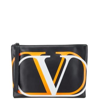 Valentino Pre-owned Cuir pochettes-minaudieres - Homme - Pre-owned - Noir - Taille: ONE Size