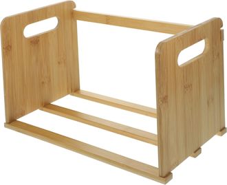 Valiclud Rustikales Holz Regal Schallplattenhalter Desktop Organizer Robustes Bücherregal Schreibtisch Aufbewahrung Vinyl Record Storage Für Zuhause Und Büro