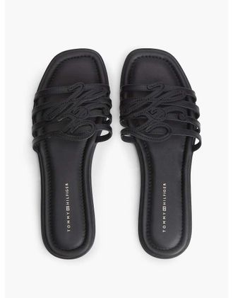 Tommy Hilfiger Mules en cuir avec bride &agrave; logo - Noir