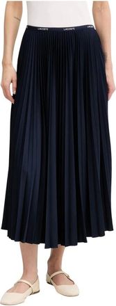 Lacoste Jupe Maxi Pliss&eacute;e - Femme - Jupes - Bleu - Taille: 34 FR