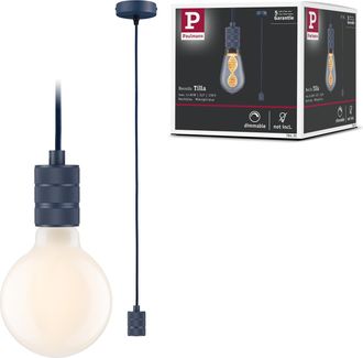 Paulmann 78435 Pendelleuchte Neordic Pendelleuchte Tilla ohne Leuchtmittel max. 60 Watt H&auml;ngeleuchte Nachtblau Metall E27