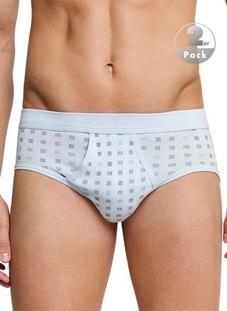Schiesser Herren Slips blau Baumwolle gemustert