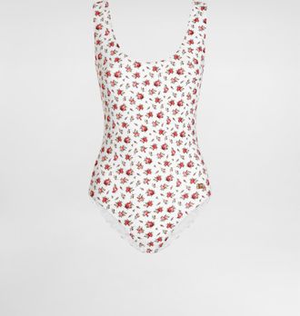 Dolce & Gabbana Small Rose-print One-piece Swimsuit - Frau Bademode Multicolor 1