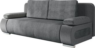 Mirjan24 Schlafsofa Emma Cord, Sofa mit Bettkasten und Schlaffunktion freistehendes Bettsofa Couchgarnitur Schlafcouch (Kronos 22 + Poso 22)