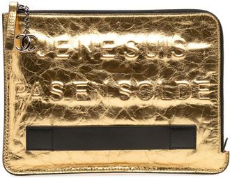 Chanel Clutches - Metallic Lambskin Je Ne Suis Pas En Solde Clutch - Gr. unisize - in Gold - f&uuml;r Damen