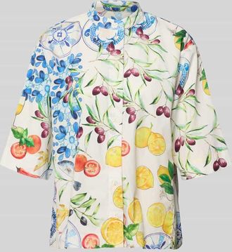 Emily van den Bergh Bluse mit Maokragen und 3/4-Arm