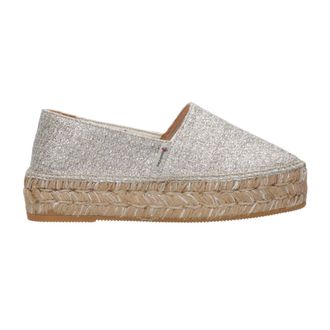 Espadrilles Chaussures Plates Argent M&eacute;tallique avec Semelle en Corde - Femme - Chaussures - Gris - Taille: 37 EU
