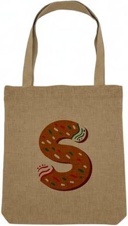 Fabulous Sac Shopping Tote Bag Aspect Lin - S Sarah Samuel Simon Lettre Alphabet Pr&eacute;nom Noel Enfant - Sac de Courses Toile Epaisse 360g Beige Naturel Cabas Por