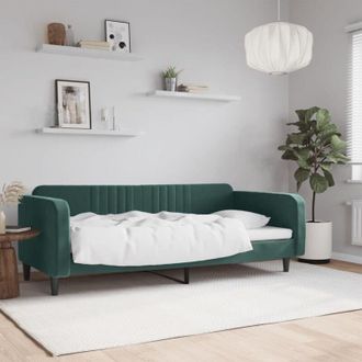 vidaXL Lit de repos vert fonc&eacute; 90x200 cm velours