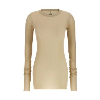 Rick Owens Femme, Pulls, Beige, Taille: 40 FR Pull Ras du Cou C&ocirc;tel&eacute;