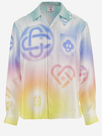 Casablanca Mens Silk Shirt With Graphic Print