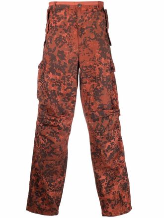 Diesel pantalon imprim&eacute; &agrave; poches cargo - Orange