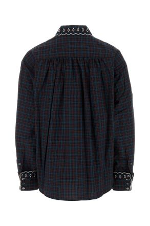 Marni Embroidered Poplin Blouse - Navy