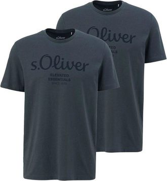 s.Oliver T-Shirt Modern Casual Rundhals, kurzarm, Regular fit, 2er Pack
