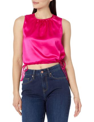 The Drop Bubble-Tanktop f&uuml;r Damen, Tanya Geraffter Ausschnitt, Rosa (Hot Pink), M