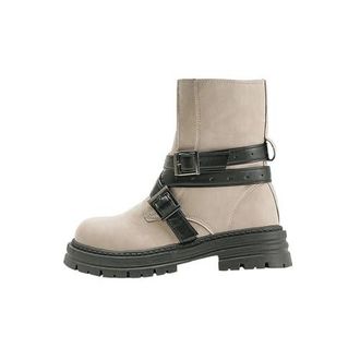 Generic Bottines &eacute;l&eacute;gantes &agrave; talon &eacute;pais pour femme - Boucle &agrave; bout rond - Style britannique - Confortable - Large mollet - Pour lautomne et lhiver, blanc, 39