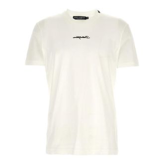 Dolce & Gabbana Logo Patch T-shirt - - Tops - Herren - Wei&szlig; - 2XL