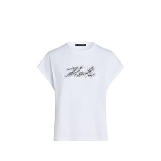 Karl Lagerfeld T-shirt droit &agrave; logo en coton