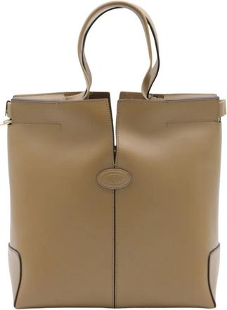 Tod's Tods Hobo Bags - Structured Tote Bag With Matte Finish And - Gr. unisize - in Beige - f&uuml;r Damen