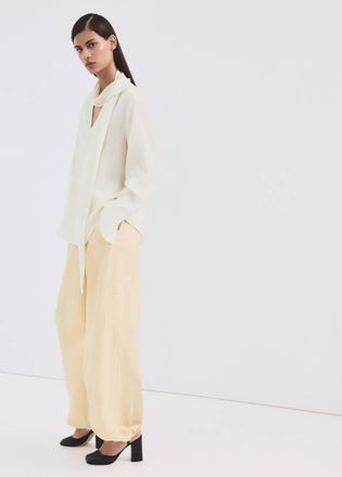 Mango Pantalon bouffant en lyocell &eacute;cru - Femme - XS - MANGO