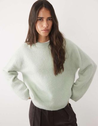 Arket pull relaxed ultra doux en alpaga et laine vert menthe
