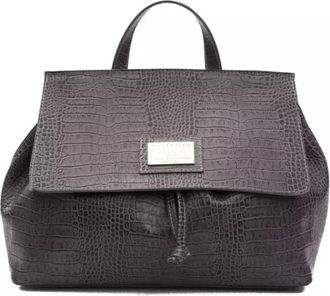 Pompei Donatella Umh&auml;ngetasche mit Krokopr&auml;gung- umwandelbar - - Bags - Damen - Grau - ONE SIZE