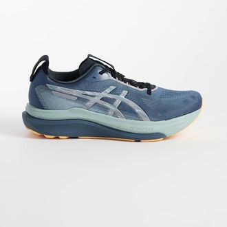 Asics Gel-Kayano 33 Lite-Show Laufsneaker in Grau mit orangefarbenen Details