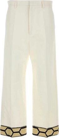 Valentino Garavani Homme, Pantalons, Blanc, Taille: M Wide Pantalons
