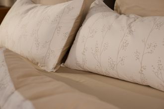 Emma 2 Taies doreiller Satin de coton Emma 65x65 - R&eacute;versible Beige Gypsophile
