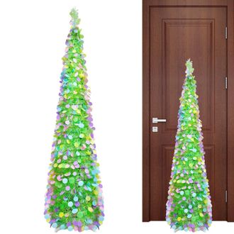 Generico Osterbaum - Faltbare Osterdekoration, 1,5 m, k&uuml;nstlicher mit Glitzer-Details, Bunte Fr&uuml;hlingsdekoration, wiederverwendbar, f&uuml;r Zuhause, Wohnzimmer, Pa