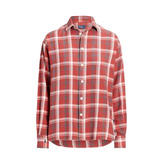 Polo Ralph Lauren Femme, Blouses et Chemises, Multicolore, Taille: 36 FR Chemise &agrave; Carreaux Rouge