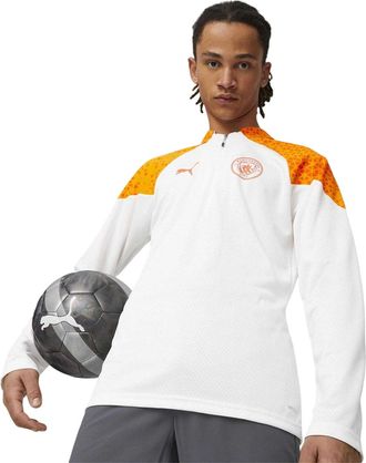 Puma Drill-Top f&uuml;r Herren, mit kurzem Rei&szlig;verschluss, Training (Marmoriert)