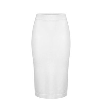 Malo Gerippter Bleistiftrock - - Skirts - Damen - Wei&szlig; - XS
