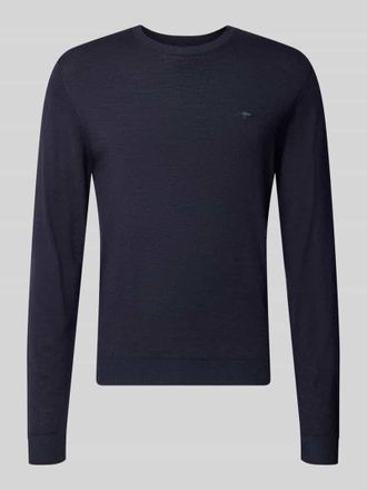 Fynch-Hatton Regular Fit Strickpullover aus Wolle mit Rundhalsausschnitt