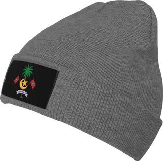 Generic Bonnet Tricoté Emblème des Maldives Chaud Knit Cuffed Beanie Stretchy Watch Hat pour Sports La Rue Ski