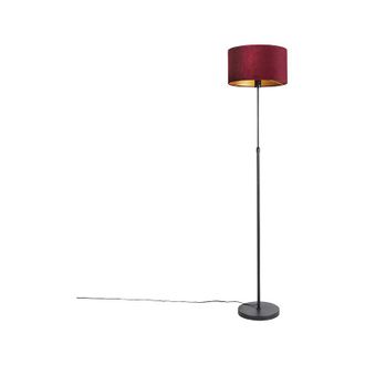 QAZQA Parte fl - Lampadaire avec Abat-Jour - 1 lumi&egrave;re - h 1675 mm - Rouge - Rustique - &eacute;clairage int&eacute;rieur - Salon i Chambre - Qazqa