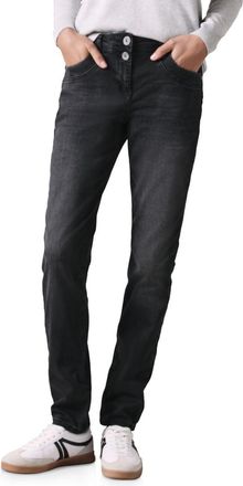 Cecil Damen Style Scarlett 2-Knopf 59 Jeans Casual Fit, Dark Grey Washed, 27W / 32L