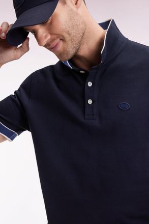 Eden Park Polo Manches Courtes En Coton Marine Coupe Ample