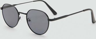 Mango Lunettes de soleil m&eacute;talliques rondes noir - Homme - Taille unique - MANGO MAN