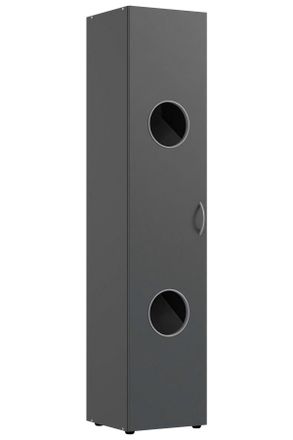 Xora W&auml;scheschrank, Graphit, Holzwerkstoff, 2 F&auml;cher, 40x185x40 cm, BQ - B&uuml;ndnis f&uuml;r Qualit&auml;t, Made in Germany, DIN EN ISO 9001, Waschk&uuml;che, W&auml;scheschrank