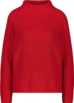 Monari Rundhalspullover Eleganter Strickpullover mit zeitlosem Perlfangmuster Elegance