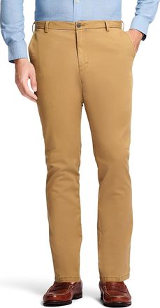 Izod Herren Saltwater Stretch-Chinohose mit Flacher Vorderseite, Gerade Passform L&auml;ssige Hose, Cognac, 38W / 30L