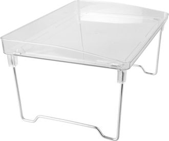 PartyKindom Transparenter Klappbarer Desktop Organizer mit Vielseitiges Aufbewahrungsregal für Kosmetik Gewürze Küchen und Badutensilien Platzsparend und Langlebi