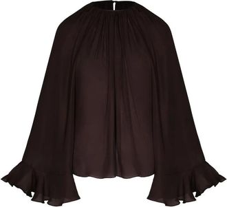 Johanna Ortiz ruffled-sleeve blouse - Rouge