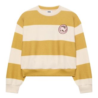 GCDS Kittho Patch Crewneck - - Sweatshirts & Hoodies - Damen - Gelb - XS