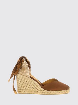 Castaner Espadrilles compens&eacute;es en coton avec rubans &agrave; nouer &agrave; la cheville