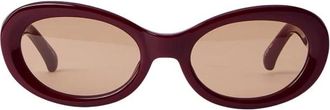 Dries Van Noten Femme, Accessoires, Rouge, Taille: ONE Size Oval Lunettes de soleil