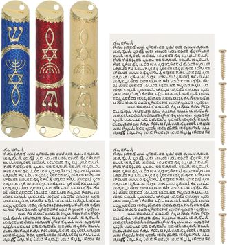 Aboofan 3 St&uuml;ck T&uuml;rrollenhalter Metall mit Davidstern Handbemalt Koschere Schriftrolle T&uuml;rrahmen Dekoration f&uuml;r Haussegen und Chanukka