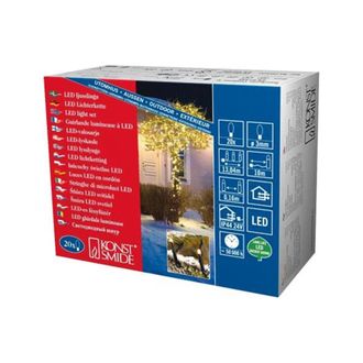 Konstsmide Micro LED Lichterkette, 20 warm wei&szlig;e Dioden, 24V Au&szlig;entrafo, schwarzes Kabel